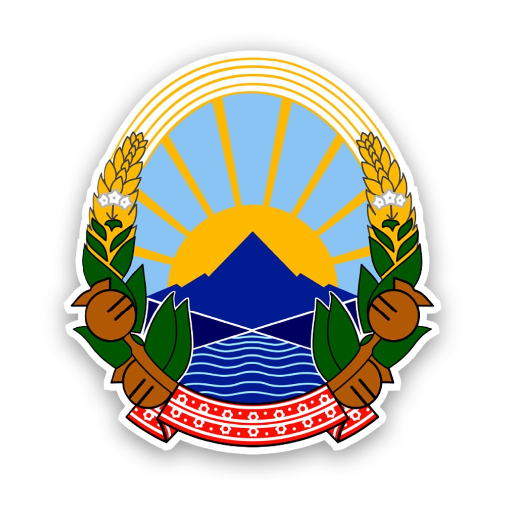 Macedonian Coat of Arms Sticker Decal - Self Adhesive Vinyl - Weatherproof - Made in USA ...