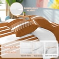 Abstract White Striped Comforter Set Full Size, Simple Brown Background ...