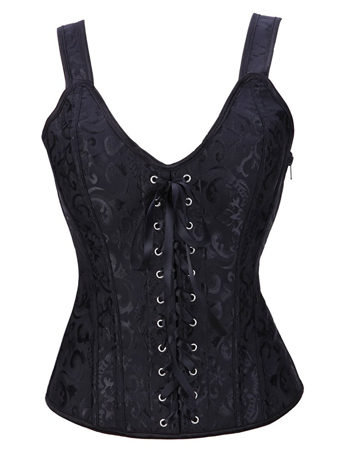 Miss Moly Women Sexy Boned Lace Up Corsets And Strap Bustiers Top