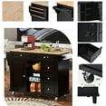 COOKCOK Kitchen Cart with Wood Countertop, Rolling Mobile Kitchen ...