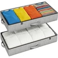 2-Pack Under Bed Storage Containers, 8 Inches Tall Underbed Clothes ...