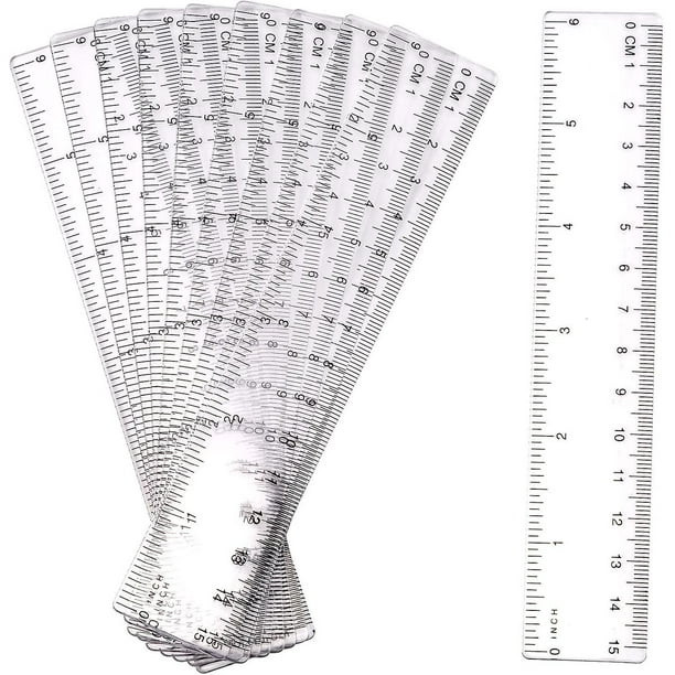 10 Pack Clear Plastic Rulers 15cm 6inch Straight Ruler Transparent ...