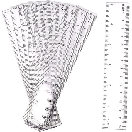 10 Pack Clear Plastic Rulers 15cm 6inch Straight Ruler Transparent ...