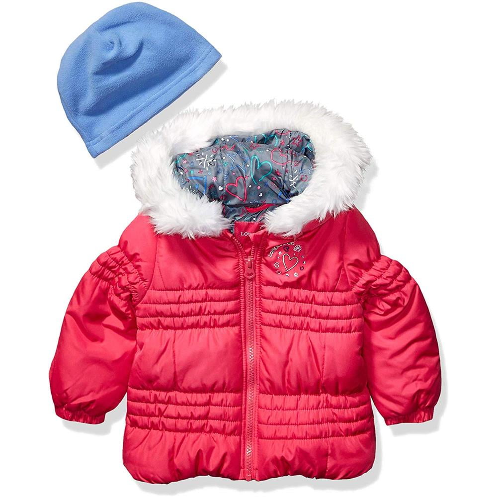 London Fog London Fog Heart Bubble Jacket W/Hat - Walmart.com