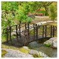 Metal Garden Bridge 6ft - Backyard Arch Bridge with Rails - 660lbs ...