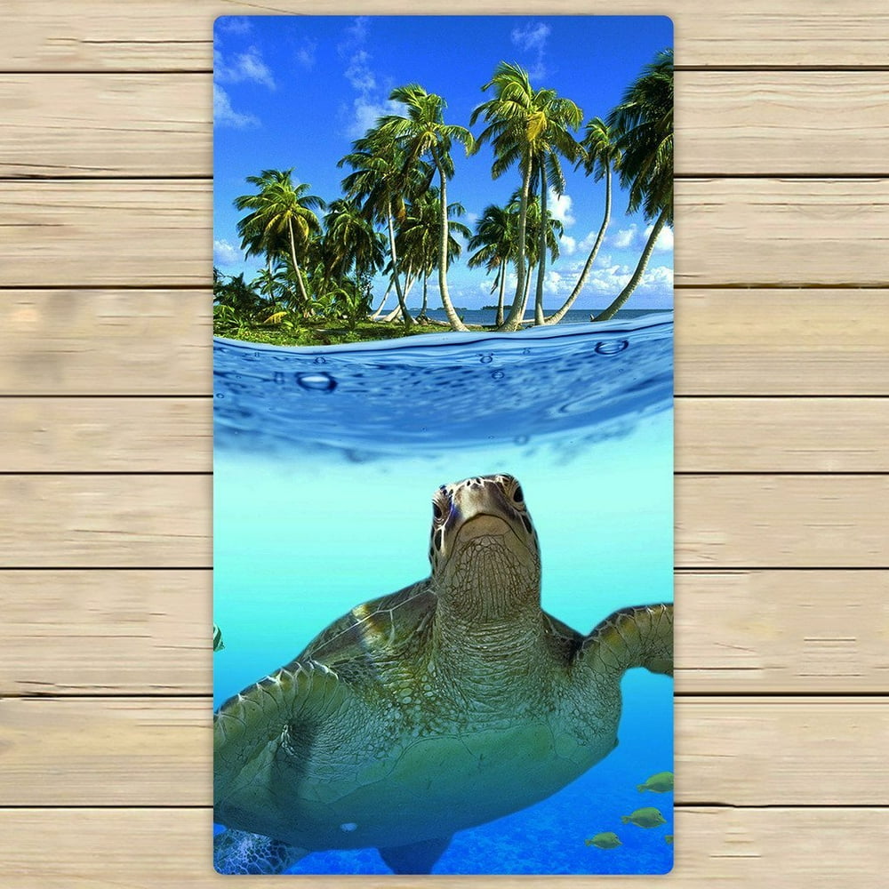 GCKG Underwater Sea Turtle Hand Towel,Spa Towel,Beach Bath Towels ...
