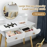 Modern Vanity Table Makeup Desk, 2 Drawers and 4 Shelves for Bedroom ...