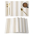 Beige Stripes Placemats Set of 8, Farmhouse Minimalist Striped Vintage ...