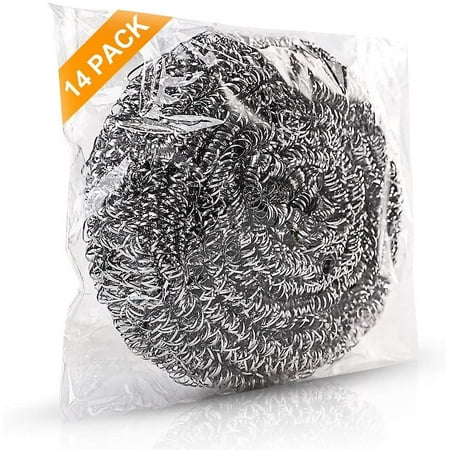 10pack Upgraded Steel Wool Scrubbers - Premium Stainless Steel Scrubber ...