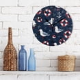 Bird Lifebuoy Wall Clock 10in Round Artistic Oil Painting Home Decor ...