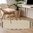Art Frame 4FT Round Area Rugs for Living Room Geometric Black Morocco ...