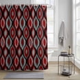 Abstract Art Shower Curtain for Bathroom, Modern Diamond Patterns Red ...
