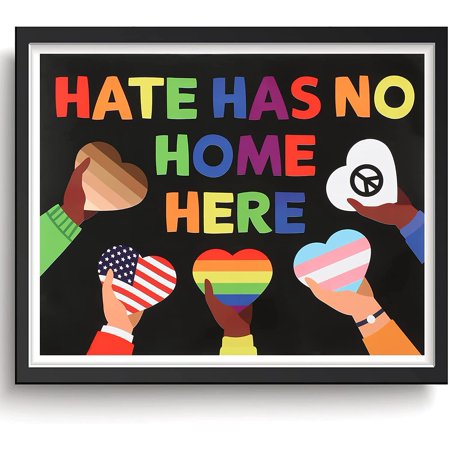 Hate Has No Home Here Flag Sign Inspirational Wall Decoration Poster ...