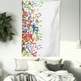 Colorful Tapestry, Trippy Art Style Music Notes with Clef Rhythm Tempo ...