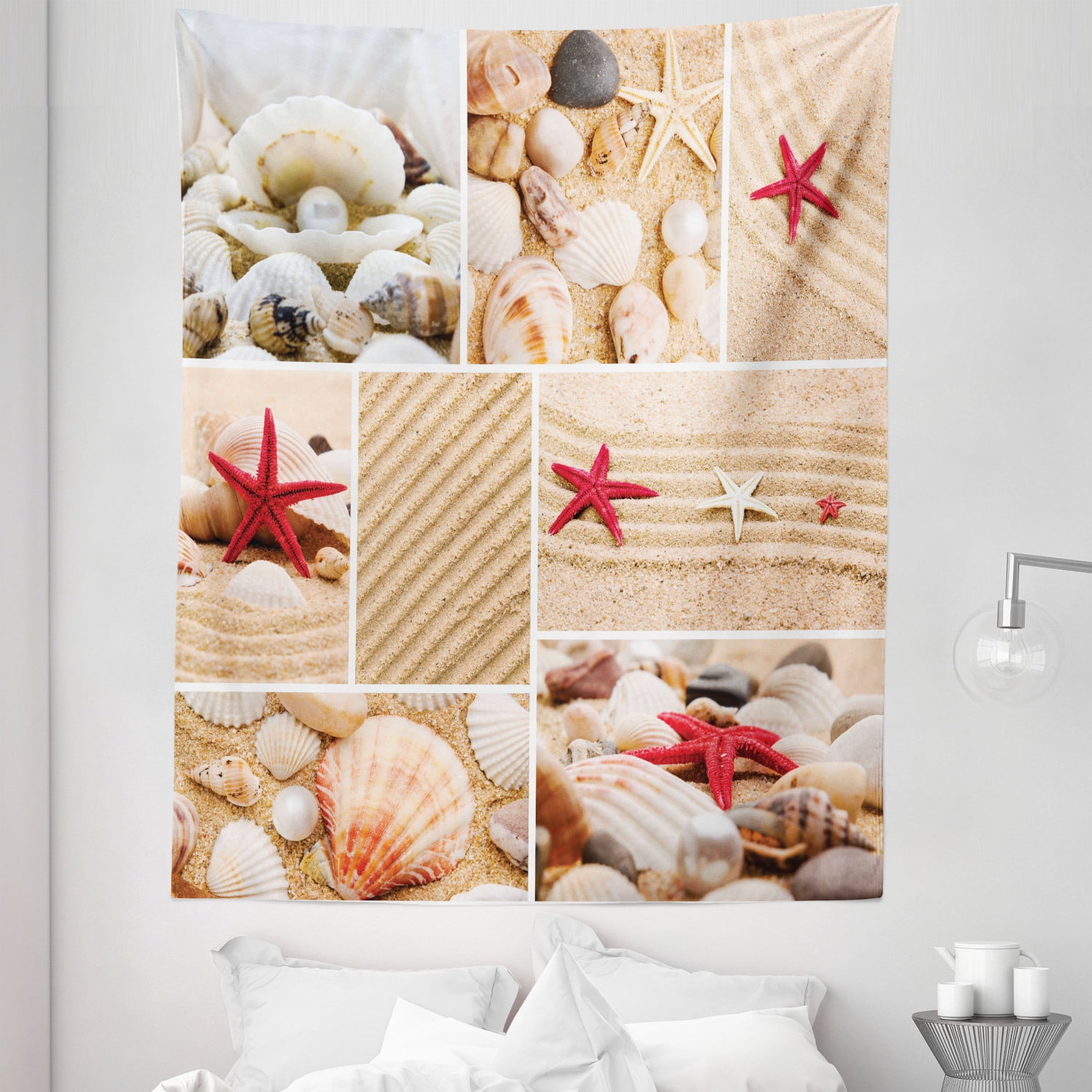 Tropical Tapestry, Collage Macro Photos of Seashells Pearls Pebbles and ...