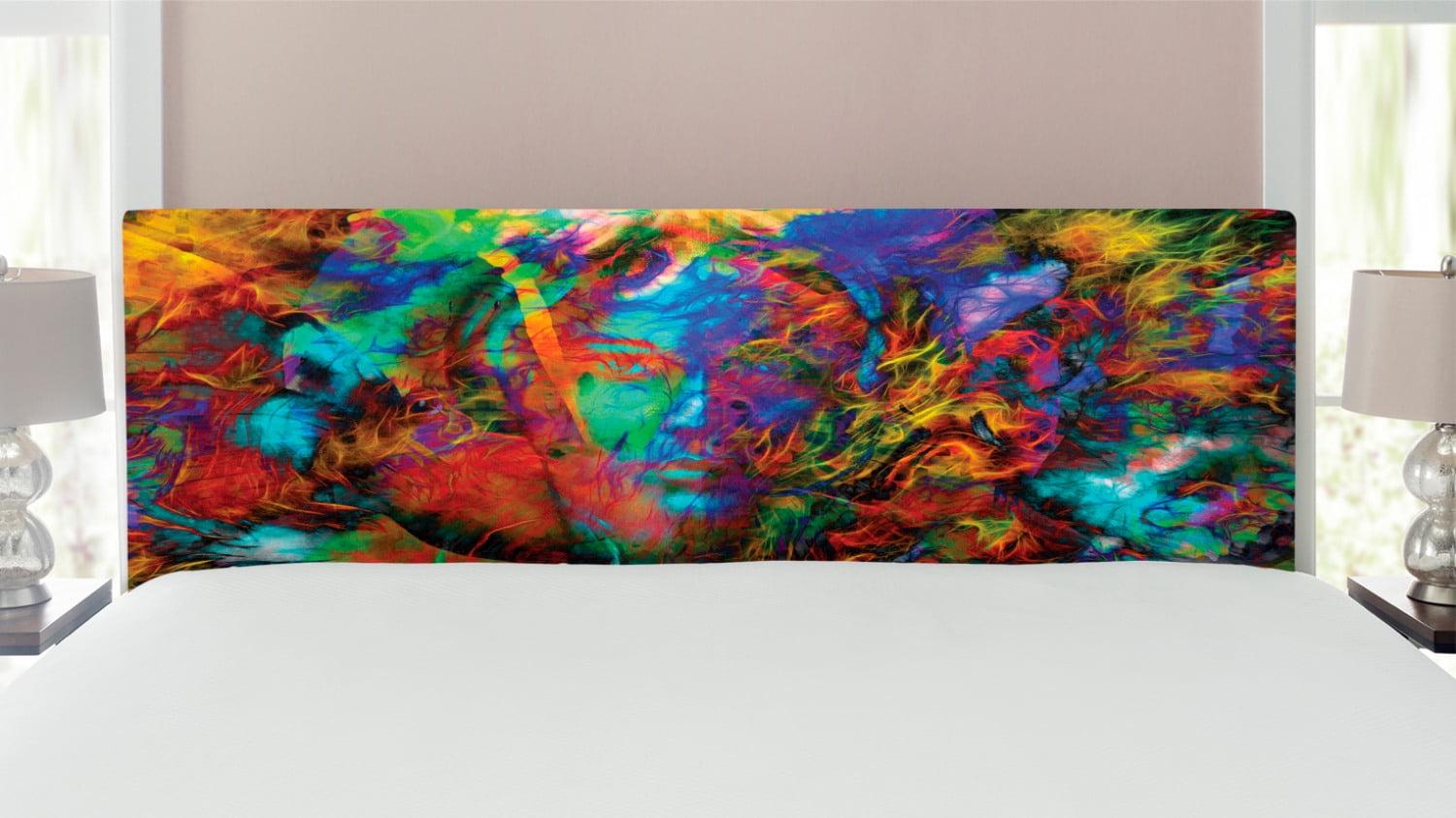 Occult Headboard, Mysterious Woman Face with Butterflies and Vision ...