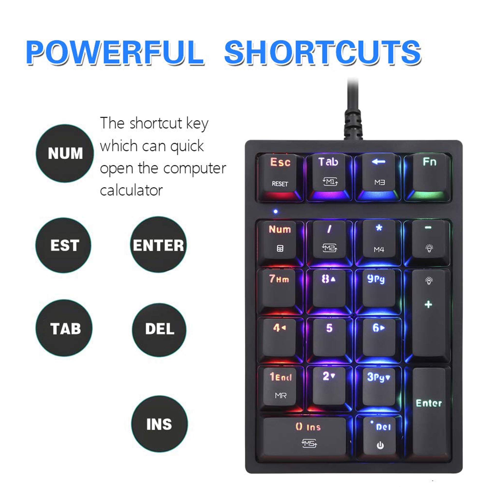 Buy Motospeed Macro Mechanical Numeric Keypad USB Wired 21 Keys Mini ...