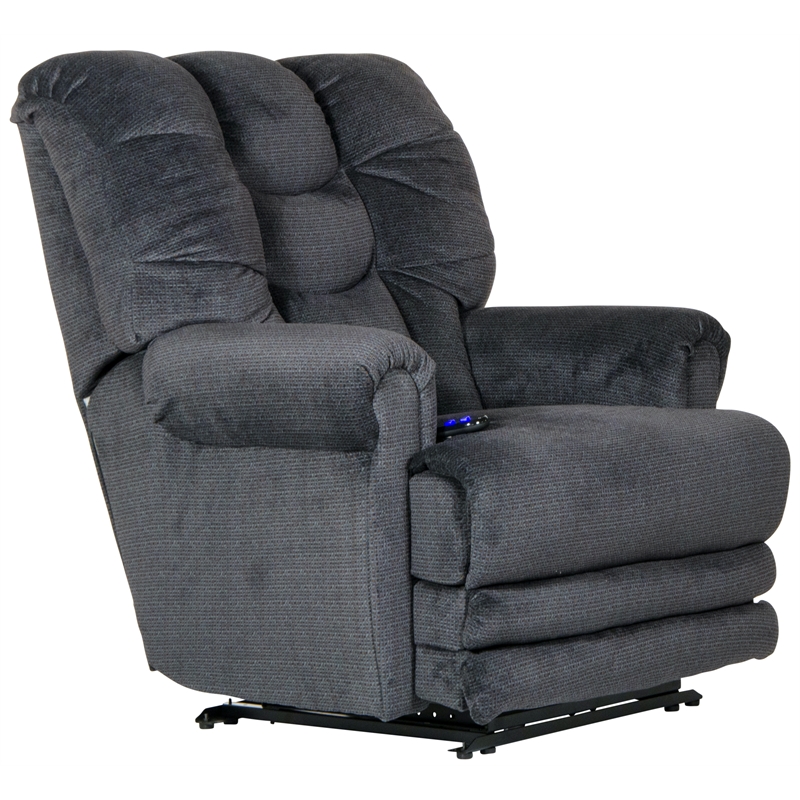Barkley Power Lay Flat Recliner in Blue Polyester Fabric - Walmart.com