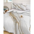 Abstract Art 3 Pieces Quilt Set, 1 Quilt with 2 Shams, Vintage Gold ...
