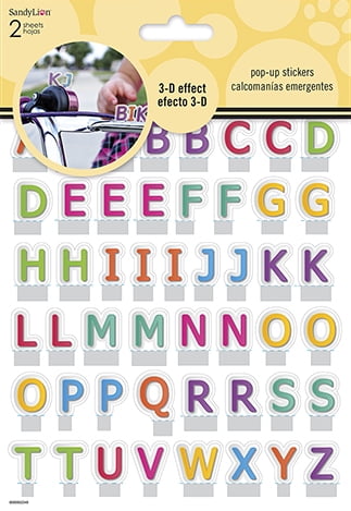 Alphabet Pop Up Stickers - 2 Sheet - Walmart.com