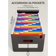 Trahoo 26 Pockets Accordian File Organizer Expanding File Folder Portable A4 Letter Size Filling