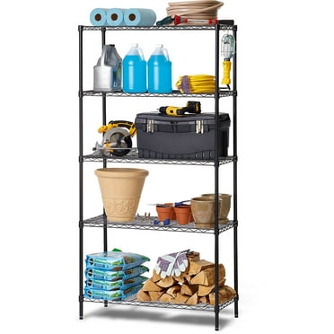 Workchoice 4 Tier Black Metal Shelving Unit - Walmart.com