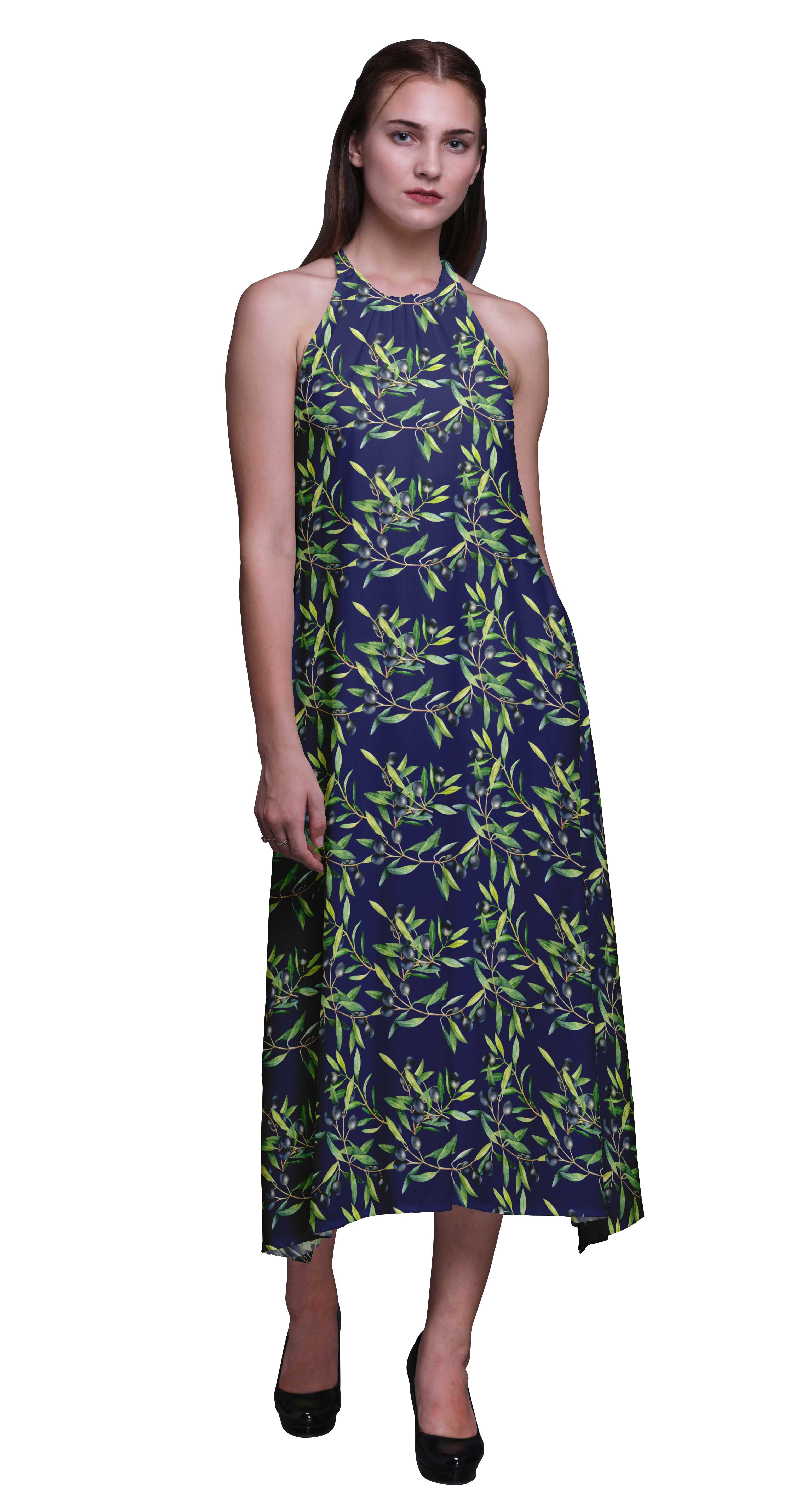 Bimba Fruits Printed Women Backless Halter Neck Summer Holiday BeachÂ ...