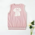 Bobifish Big Girls Sleeveless Vest Sweater Large White Bow Pattern ...