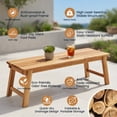 Hommoo 63" Acacia Wood Outdoor Patio Bench for 3 People, Metal-Framed ...