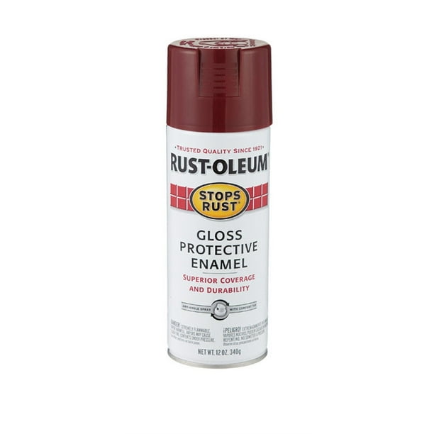 Rust-Oleum Stops Rust Gloss Protective Enamel Spray Paint, Burgundy, 12 ...