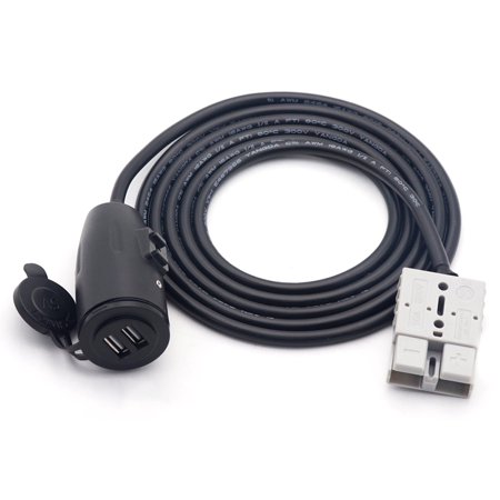 keepw Universal DC 12/24V RVs Boat 50A Plug Charging Adapter 16AWG Dual ...