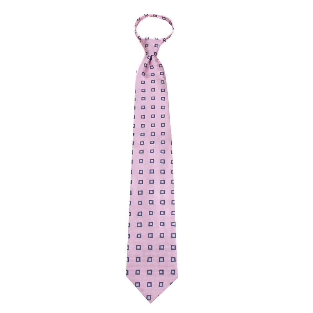Basilio - Mens Pink Pattern Designer Zipper Zip Up Necktie Ties ...