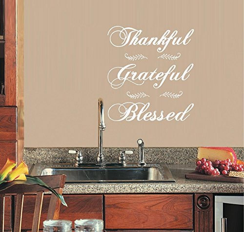 Decal ~ Thankful ~ Grateful ~ Blessed : Wall decal 20" x 24" - Walmart.com