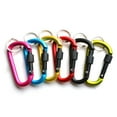 6 PCS/set Aluminum Screw lock Carabiner Clip, D-shape locking Clip ...