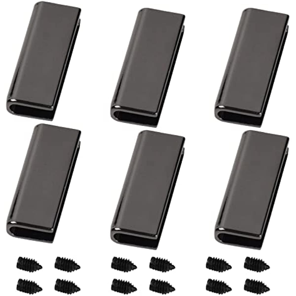 6 Sets Belt Tip with Screw Belt Buckle End Tip 1 Inch Webbing Tip Strap ...