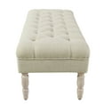 HomePop Tufted Upholstery Bench, Cream - Walmart.com