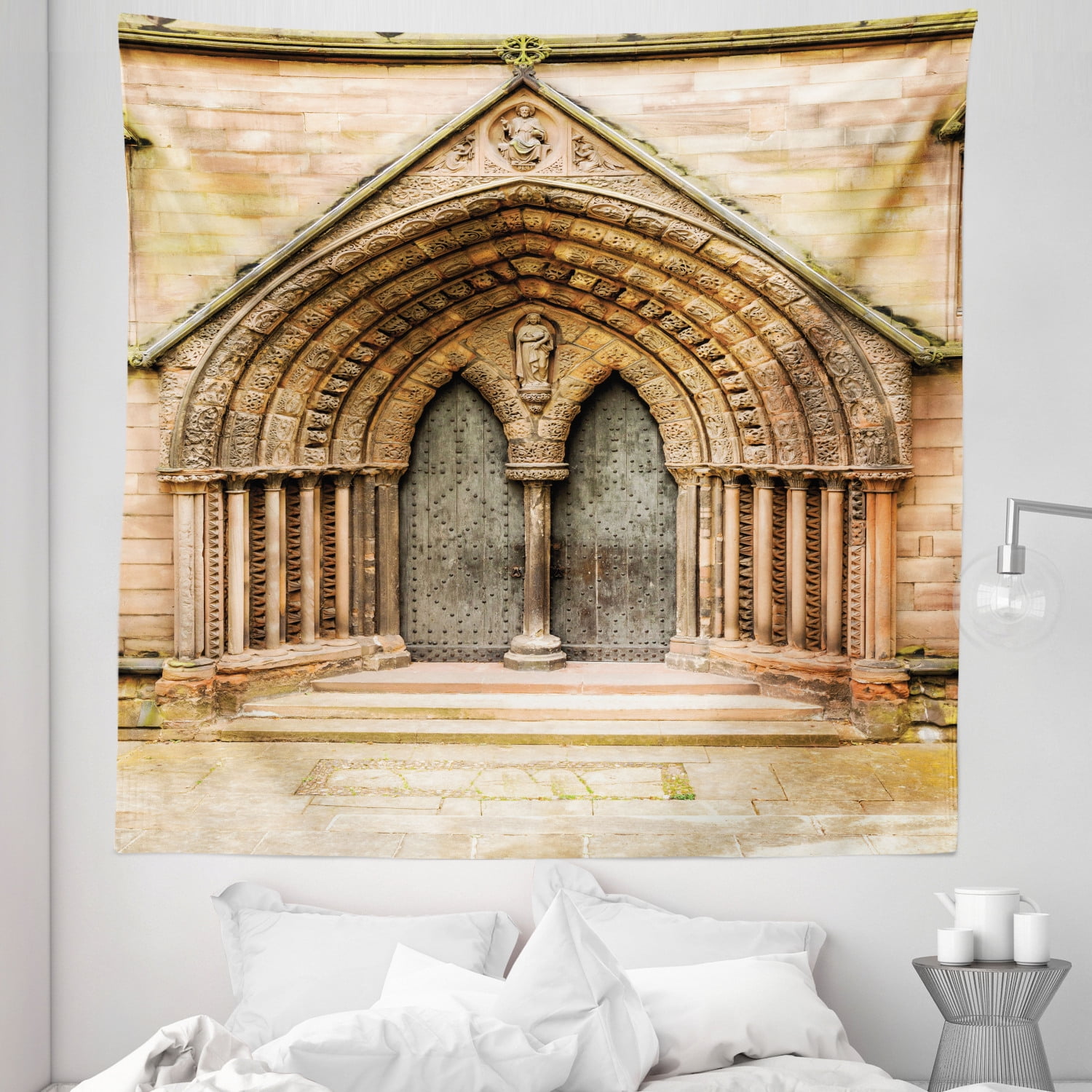 Rustic Tapestry, Medieval Middle Age Door Exit with Gothic Ornate ...