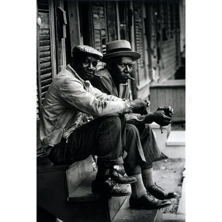 Two African American Men Sitting On Stoop History (24 x 36) | Walmart ...