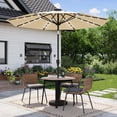 10FT Solar Patio Umbrella with 32 LED Lights Outdoor Market Shade UV ...
