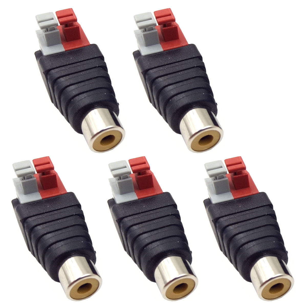 Greluma Pack of 6 RCA to Speaker Cable Adapter, Subwoofer, Speaker Phono Jack, RCA Plug to AV 2 ...
