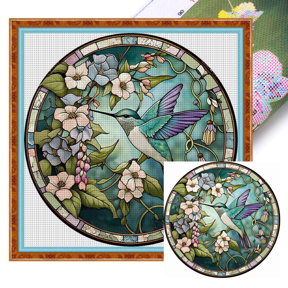 Kit Punto Cruz Colibrí Impreso Hilo Algodón Ecológico Bordado 18CT ...