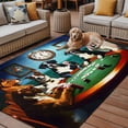 Abstract Animal Outdoor Rug, Dog In The Room Poker Game Non-Slip Area ...