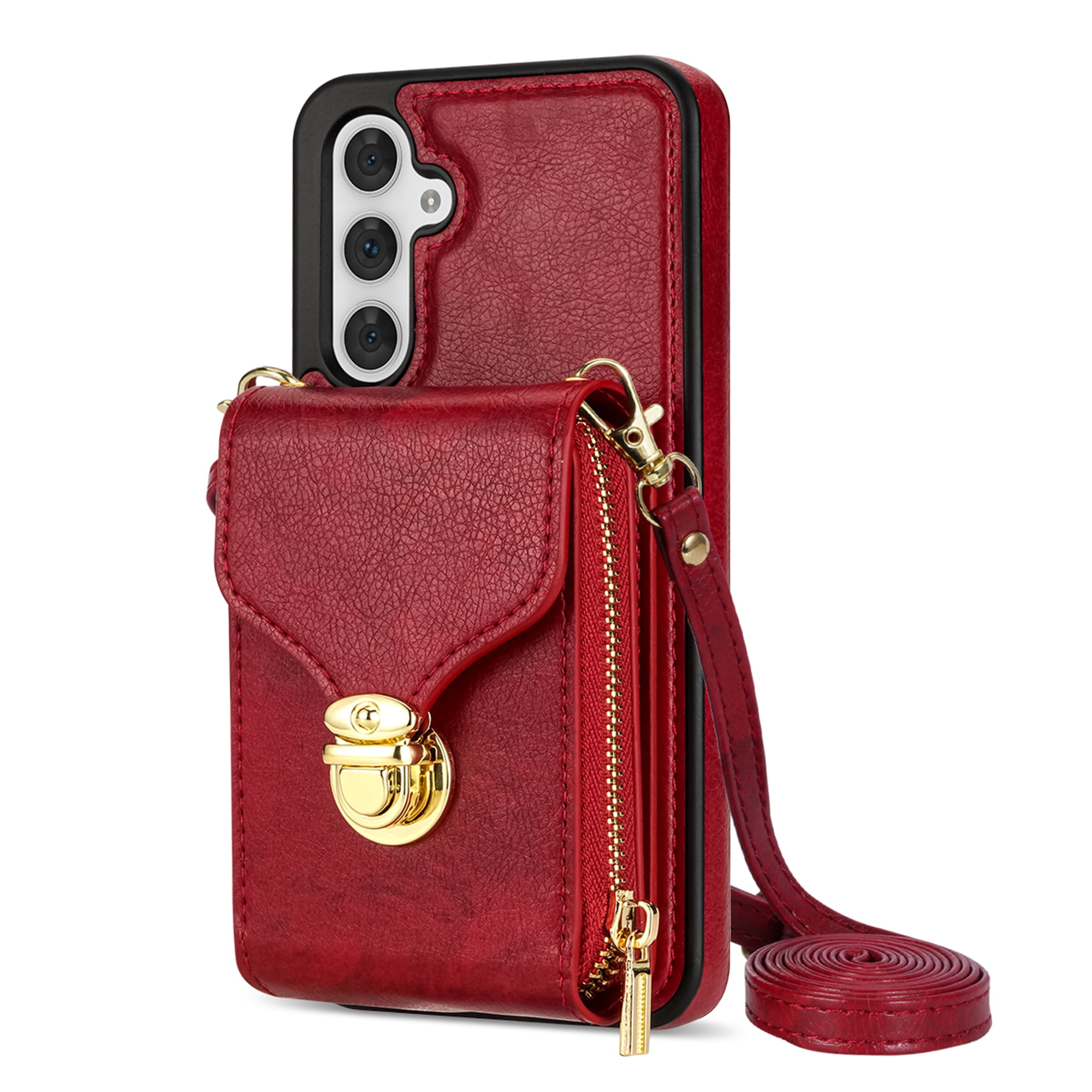 K-LION for Samsung Galaxy A14 Crossbody Wallet Case, Zipper Leather ...
