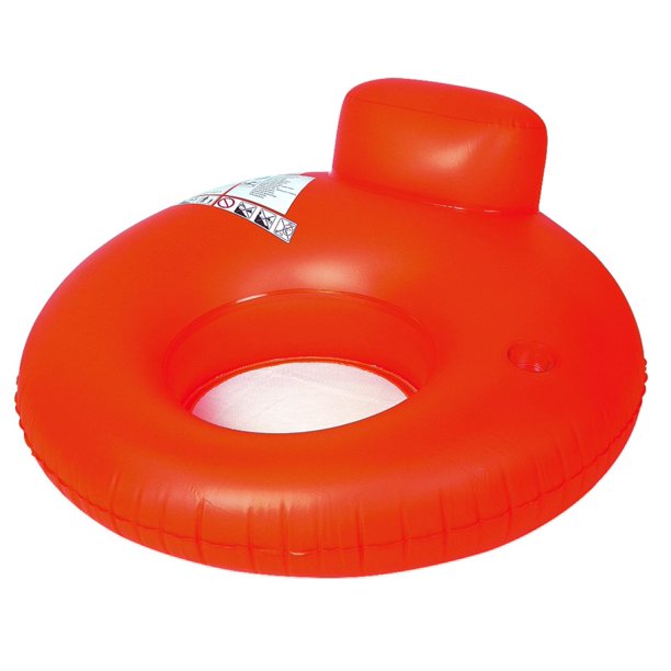 48" Neon Orange Water Sofa Inflatable Swimming Pool Inner Tube Lounger ...