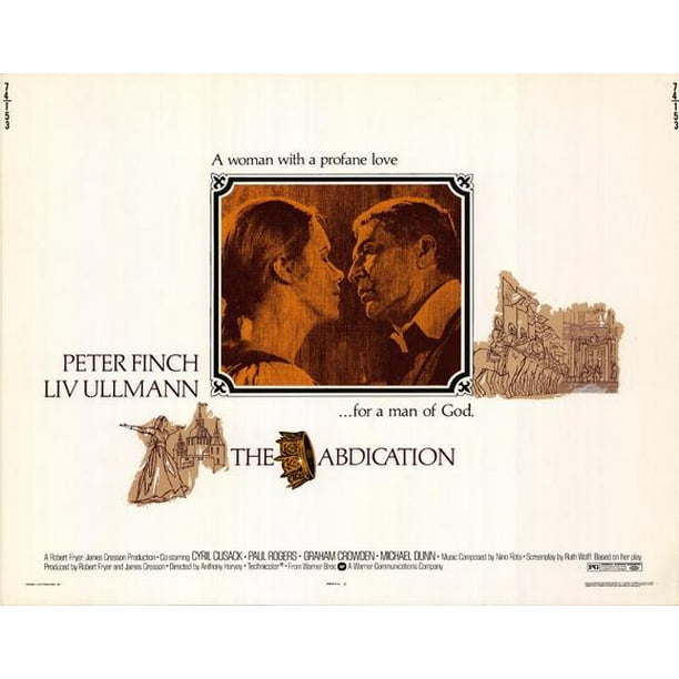 The Abdication - movie POSTER (Style A) (11" x 14") (1974) - Walmart.com
