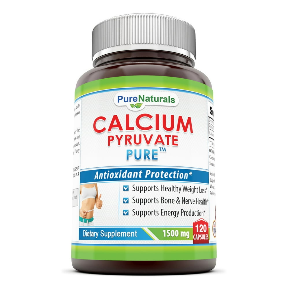 Pure Naturals Calcium Pyruvate 1500 Mg 120 Capsules - Walmart.com ...