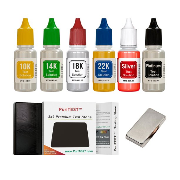Gold Silver Test Kit 10K 14K 18K 22K 24K 999 Platinum Jewelry Rare ...
