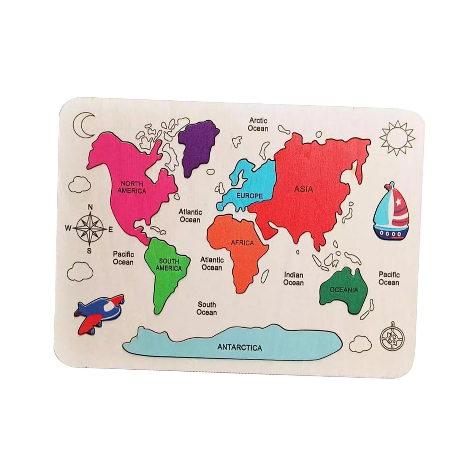 Click here for Runquan Wooden Jigsaw Puzzle 7 Continent Puzzle To... prices