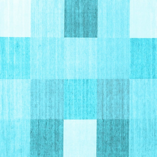 Ahgly Company Indoor Square Checkered Light Blue Modern Area Rugs, 6 ...