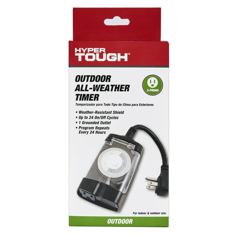 Hyper Tough Analog Outdoor All-Weather Grounded Timer With, 59% OFF
